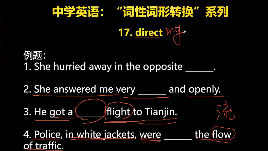 英语语法:单词适当形式填空(词性词形转换)真题讲解系列direct