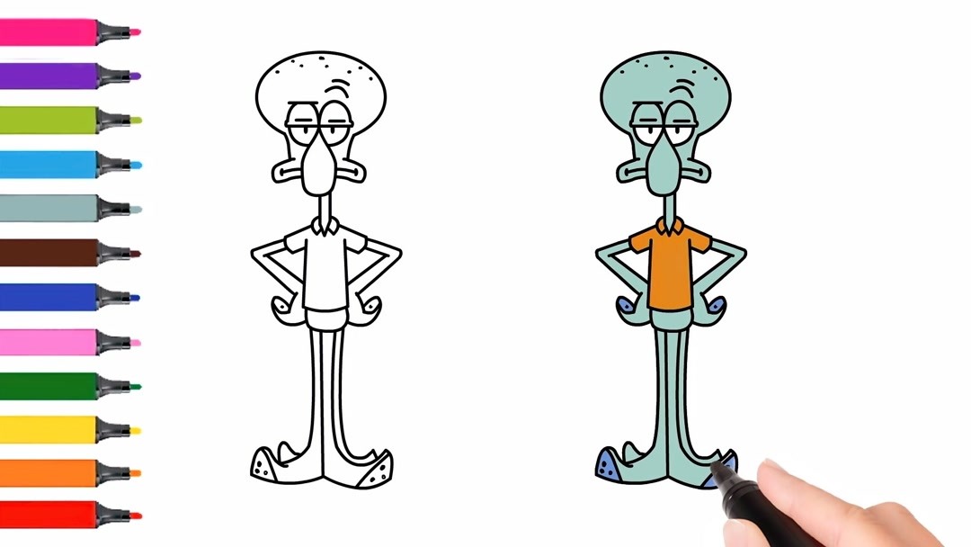 海绵宝宝章鱼哥绘画宝宝学画画教程儿童简笔画动画SpongeBob