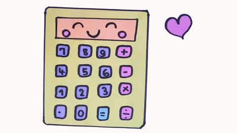 简笔绘画可爱的计算器