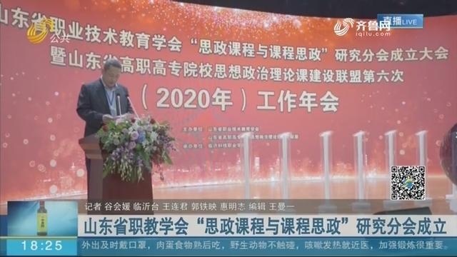 山东省职教学会"思政课程与课程思政"研究分会成立