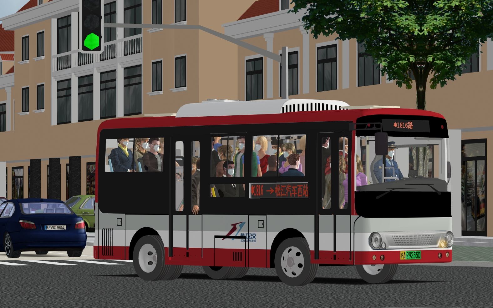 巴士模拟2 #140 宇通E6深度试玩!驾驶会摔门的小车车+右转必停的...