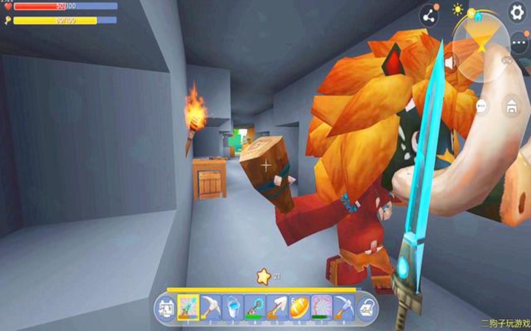 迷你世界154:我进山洞被怪物发现,回家后做1个弹簧陷阱,好用吗