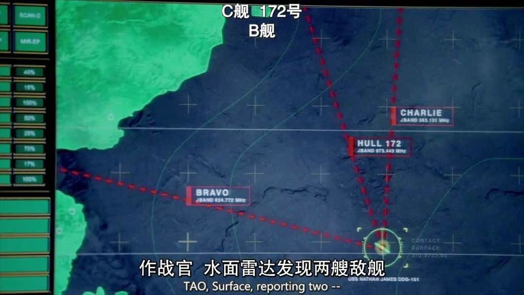 美军导弹驱逐舰进行S型战术规避高速行驶,武力驱赶火控雷达开机
