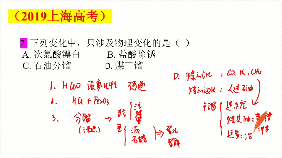 石油加工和煤加工翻来覆去就是考这些内容