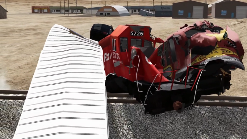 火车引擎vs铁路大凸起物 撞车模拟器