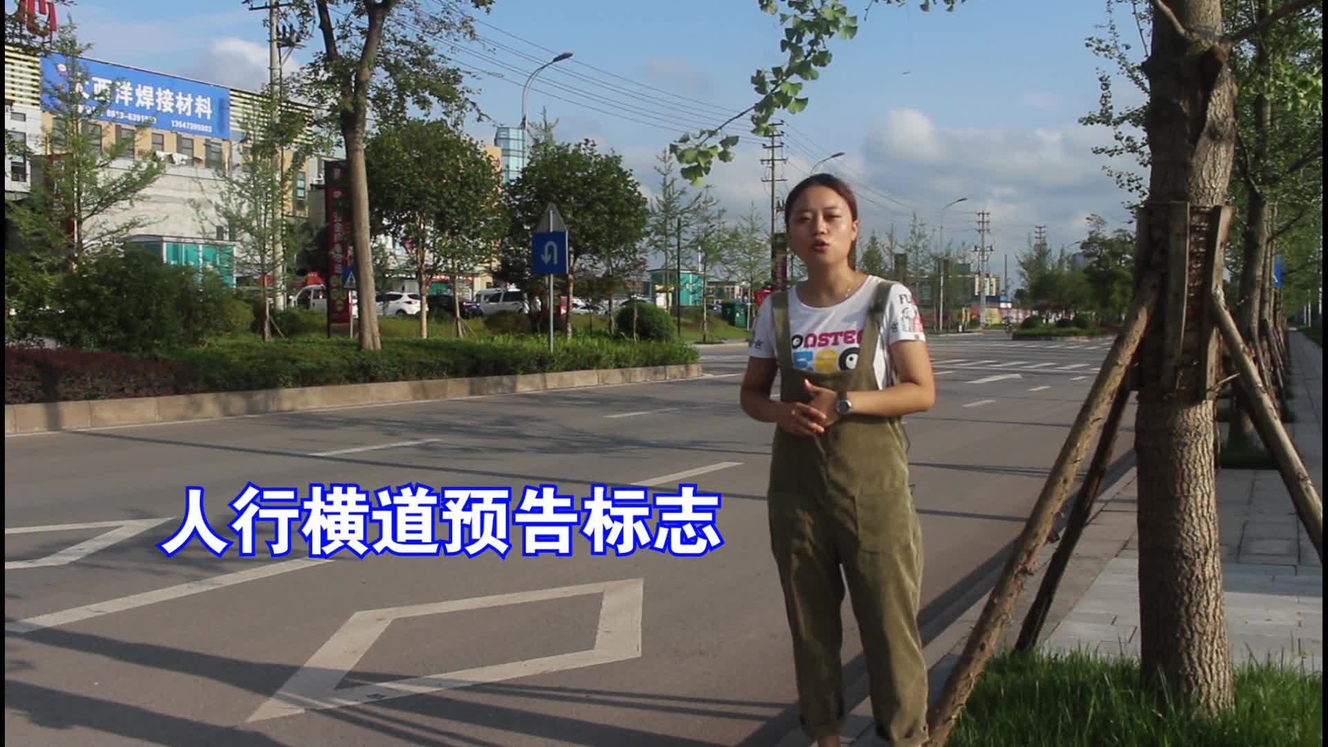 人行横道预告标志