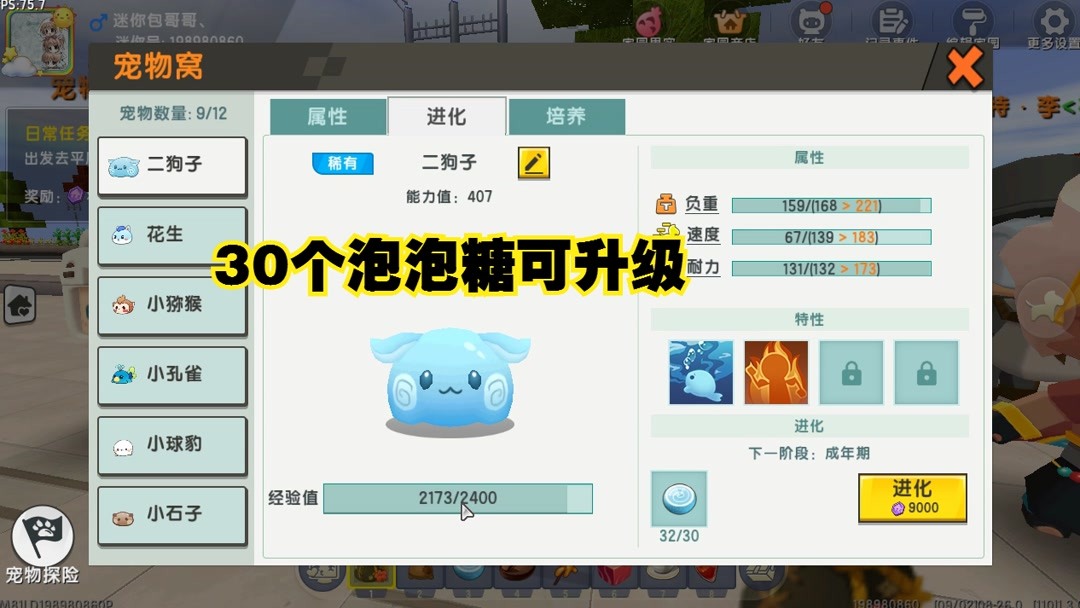 迷你世界家园宠物探险回来了三十个泡泡糖