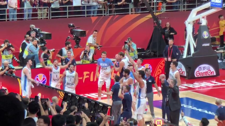 阿根廷男篮߇�߇�撒水庆祝ߒ�ߒ�ߒ�#篮球世界杯看我的 #...