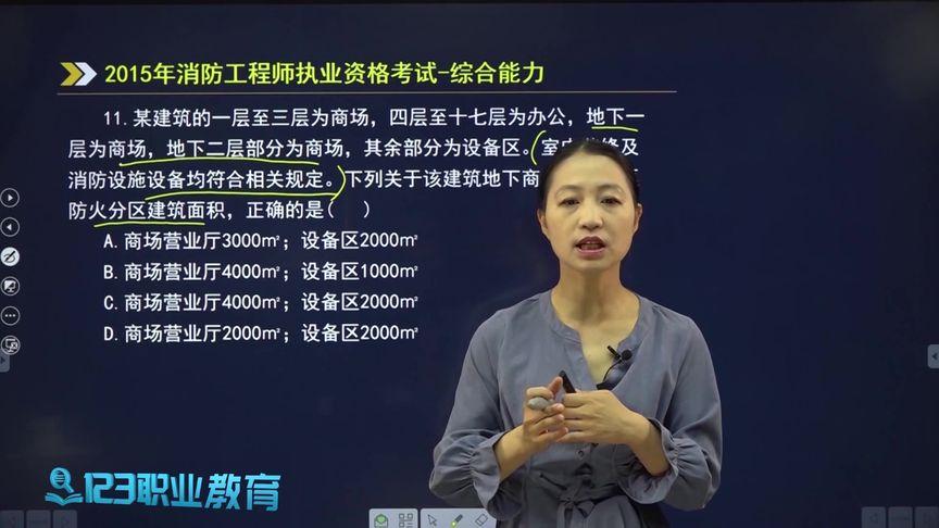 消防工程师执业资格考试-综合能力-防火分区建筑面积要怎么计算?