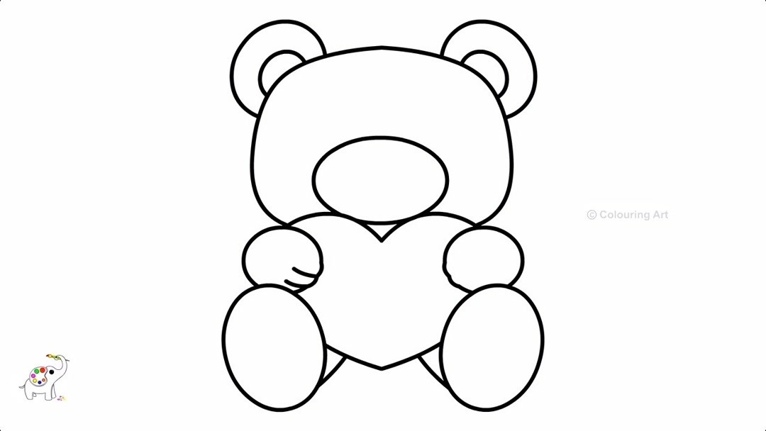 简笔画彩绘:画可爱的泰迪熊