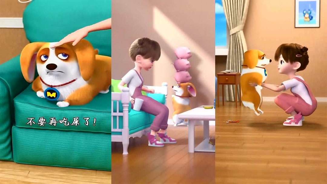 飞狗动画片:yummy居然和狗交换食物,场面太辣眼睛