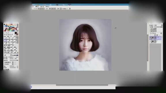 手绘视频:教你怎样用ps 转手绘,照片中走下来的美女