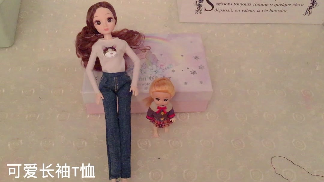 芭比娃衣DIY-可爱百搭的长袖T恤教程来咯,超简单
