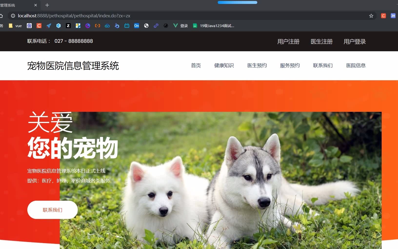 基于ssm宠物医院信息信息管理系统