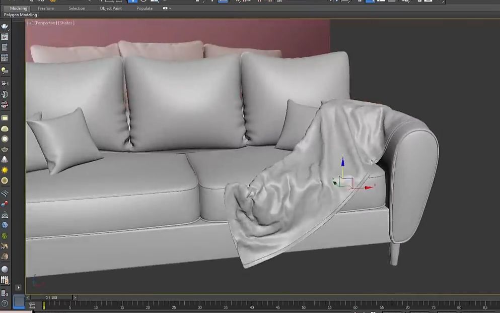 3dsmax 沙发建模,自己建一套真皮的