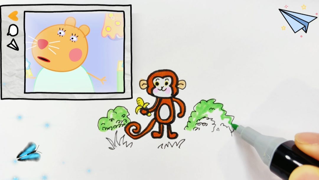 猴子简笔画,3到5岁一看就会画的可爱的猴子,启蒙绘画/儿童画!