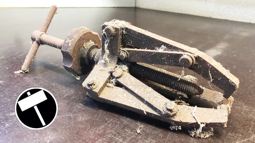 一台锈迹斑斑的拉拔器,看牛人是如何来修复一新