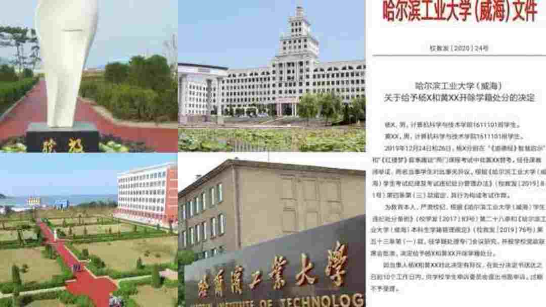 哈工大2名大四学生因作弊被开除学籍,网传1人考前获腾讯offer