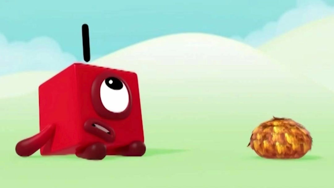 数字积木 搞笑动画:一个冲天而降的毛球 砸到了小1 蒙了