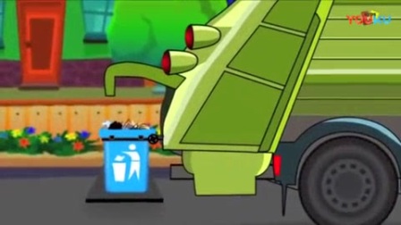 我在趣味动画: 卡通垃圾车组装和用途回收垃圾截了一段小视频