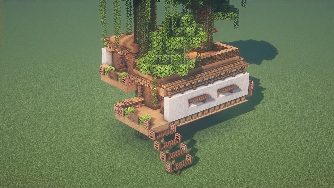 我的世界:离谱的树屋设计~