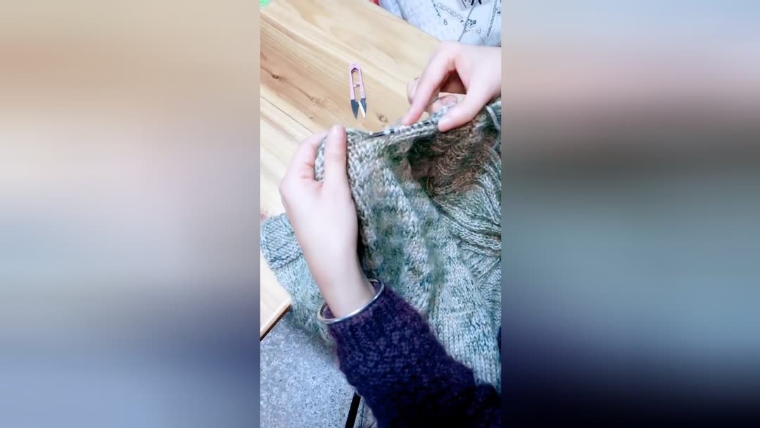 手工编织毛衣 开衫 挑门襟教程