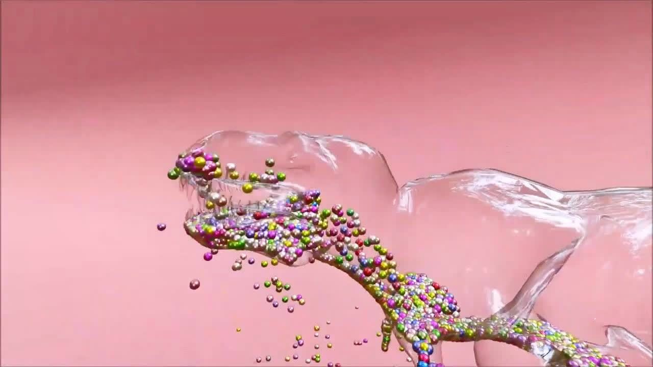 blender-2.8x-玻璃壳子的恐龙球球内脏-分子粒子插件使用展示