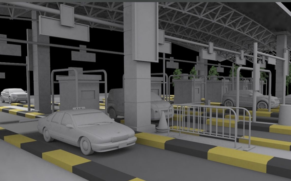 【3dmax教程】原来动漫里的场景是这样制作的 写实收费站场景零基础...