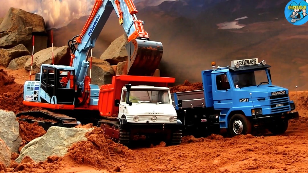 仿真遥控工程车,自卸车挖掘机皮卡车翻斗车大卡车装载车儿童玩具