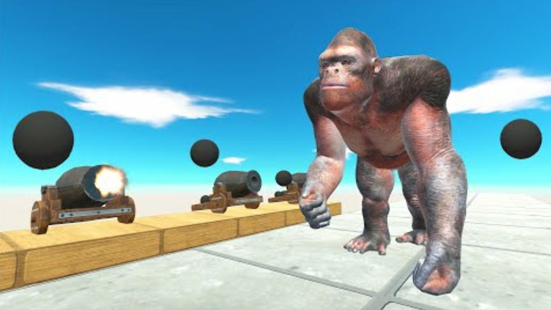 动物战争模拟器:大猩猩会通过所有大炮