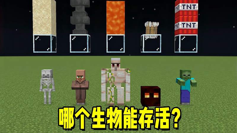 我的世界:面对各种挑战!哪个生物能存活下来?