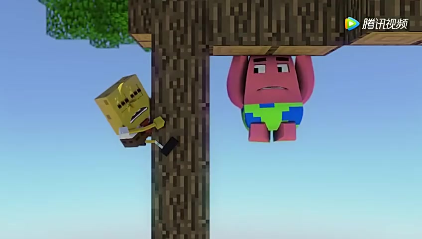我的世界:我的世界里面的海绵宝宝与派大星,搞笑动画,一起看