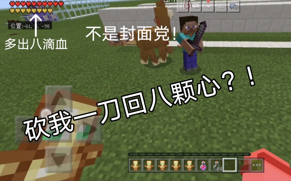 【我的世界】我竟然卡bug造出了“回血刀”!