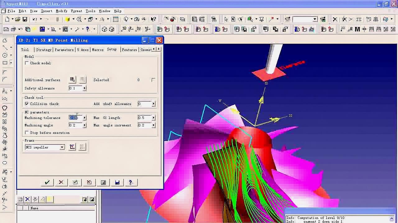 HyperMill数控编程教学,叶轮五轴加工刀路编辑,不愧是五轴王者
