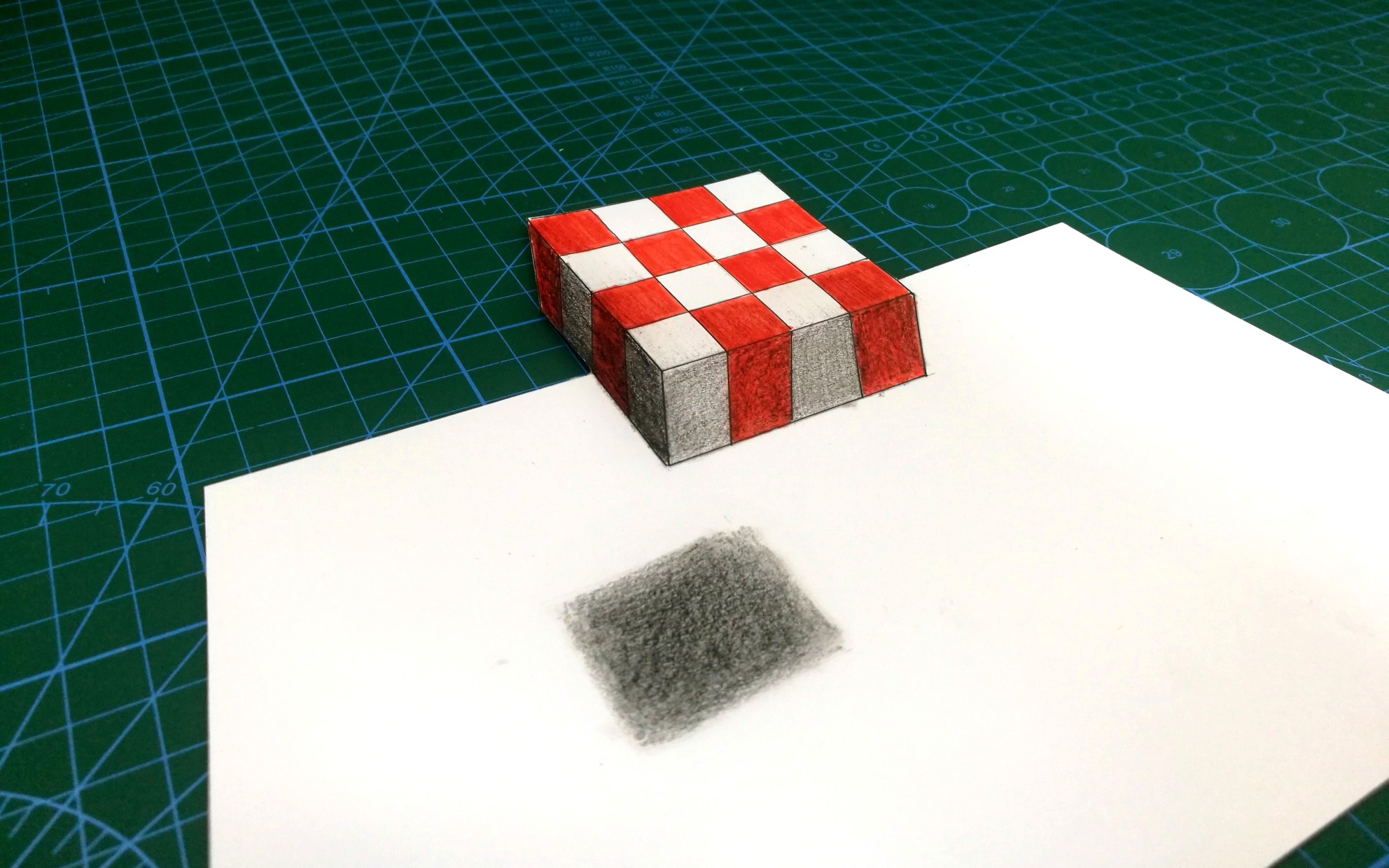 【简易3d画】教你画一个立体悬浮方块