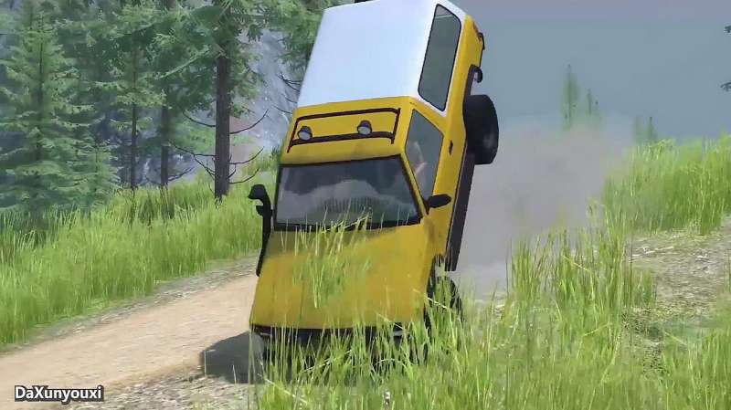 车祸模拟器:汽车后轮悬空车子前倾,这波操作怎么样?