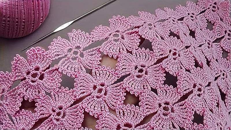 美丽的钩针花朵图案,精致有序,简单漂亮,织披肩或桌布都不错