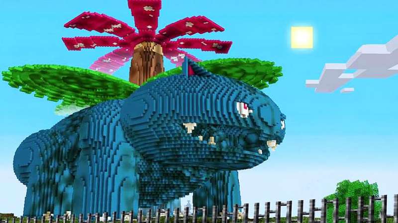 我的世界:戴夫在mc里和皮卡丘一起来到妙蛙种子的肚子