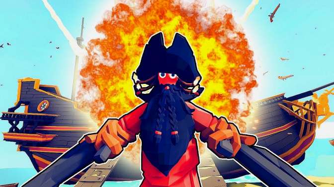 全面战争模拟器:黑胡子手持两把船锚,战斗力超强