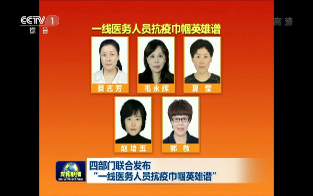 四部门联合发布“一线医务人员抗疫巾帼英雄谱”