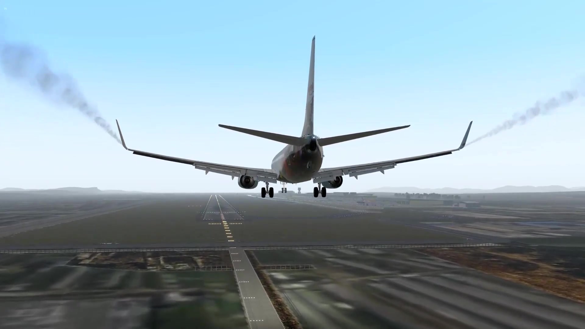 XPLANE11降落大连机场时飞得太低,离山体太近,触发警报