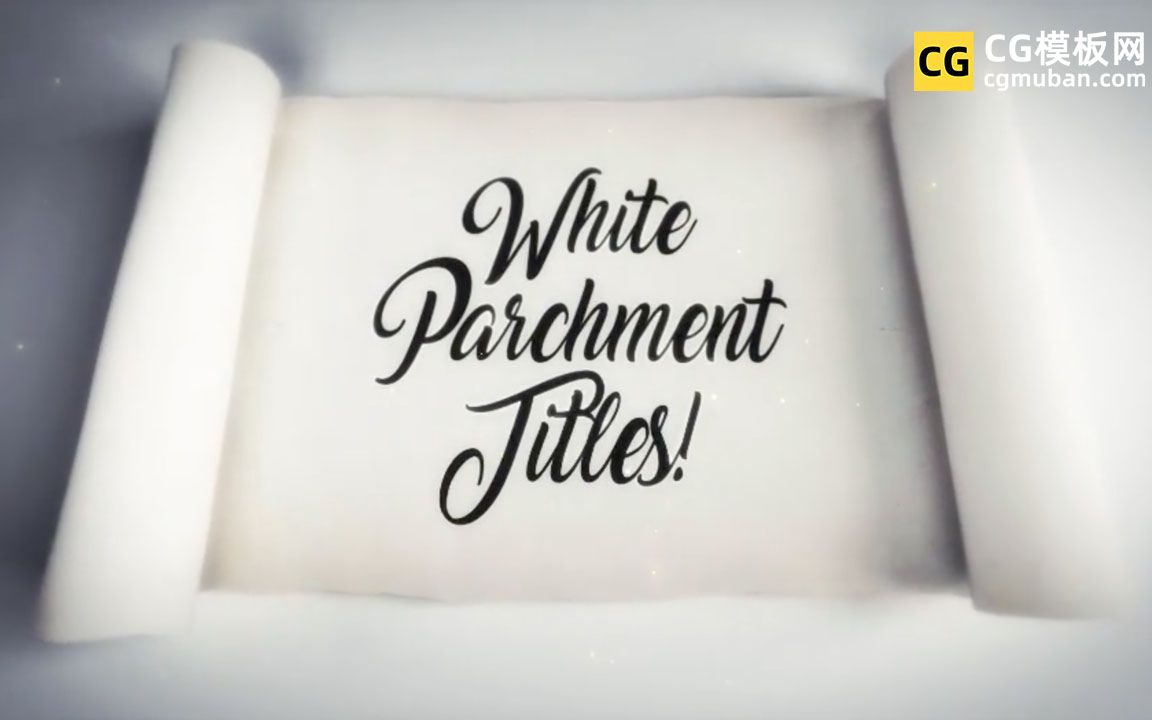 PR模板:白色卷轴打开文字展示游戏解说明介绍PR开场片头模板 white ...