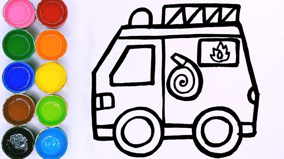 孩子一看就会画,5分钟学会简笔画消防车,赶快为孩子收藏