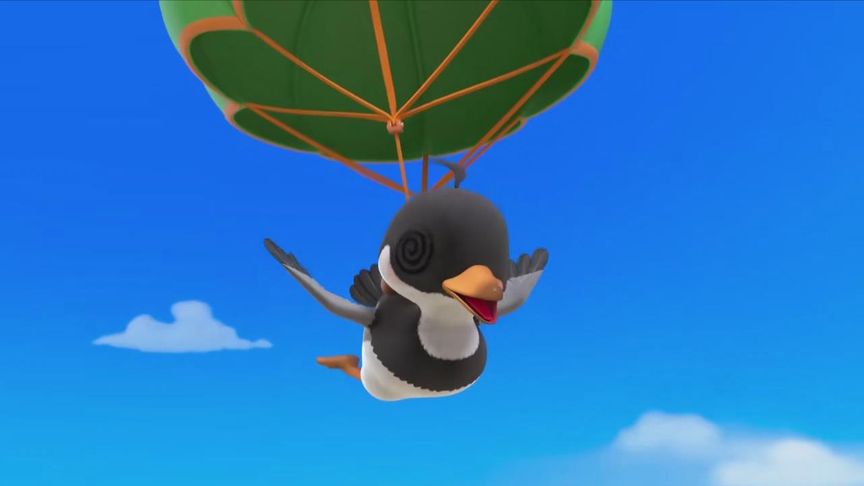 百变校巴:毛毛掉落下来,歌德发射降落伞,毛毛总算得救啦