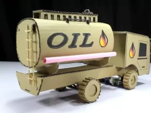 纸板仿真车模DIY-超真实比例1: 32油罐车卡车模型