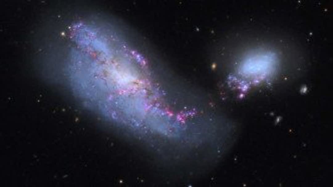 壮观的毁灭与新生,宇宙三大星系碰撞融合动画演示