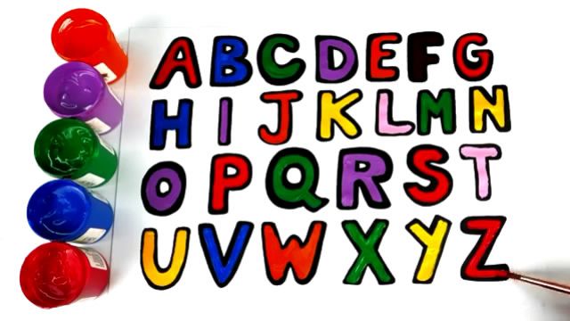儿童简笔画,字母表abc画画