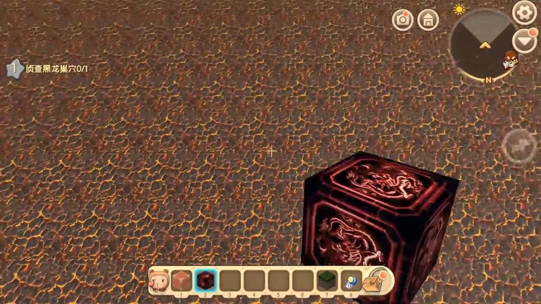 迷你世界:在岩浆里做地心门,最后地心门框慢慢融化了