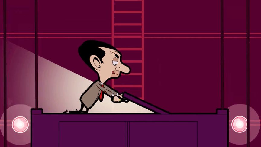 憨豆先生动画版:憨豆在电梯顶上逃生出不去!