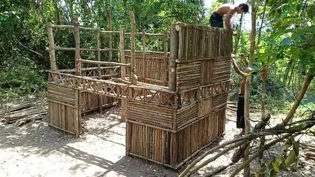 农村牛人建造了木质结构的房子,设计的很漂亮,技术太牛逼了
